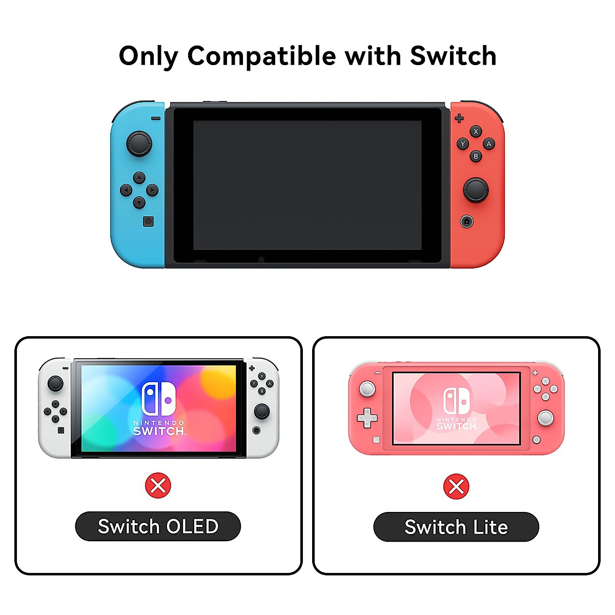 YOCORE Cute Slim Switch Protective Case Cover Dockable Protective Case Compatible with Switch,Anti-Scratch and Shock-Absorption Design Cover Skin-KLM Play Time