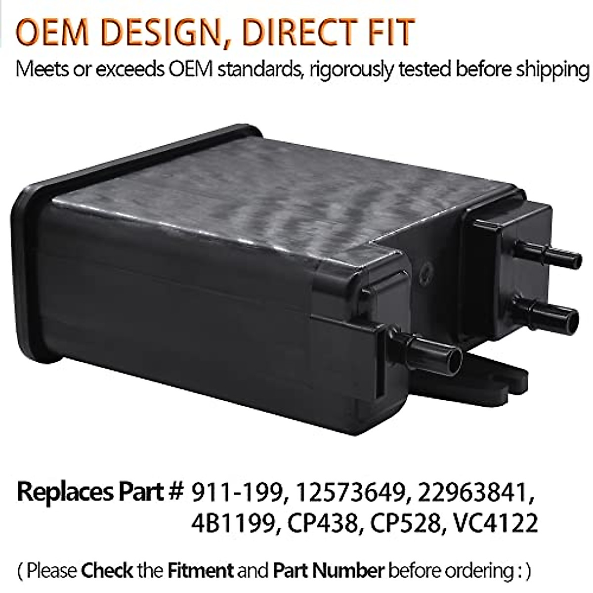 22963841 Vapor Canister Compatible with 5.3L, 6.0L, 6.2L 2004-2016 GMC Hummer Cadillac and Chevy Vehicles Suburban 1500 Yukon XL 1500 H2 Escalade Avalanche # 911-199, 12573649, 22963841