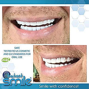 Instant Smile Comfort Fit Flex Teeth - Upper and Lower Matching Set, Bright White Shade! Fix Your Smile at Home Within Minutes!