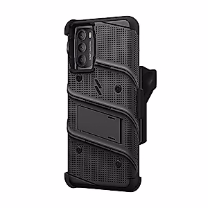 ZIZO Bolt Bundle for Moto g Stylus 2022 Case with Screen Protector Kickstand Holster Lanyard - Black