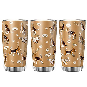 WmhrYpzhL Beagle Dog Travel Mug Funny Dog Coffee Mug Stainless Steel Insulated Tumbler For Ice Drinks＆Hot Beverage Gifts Beagle