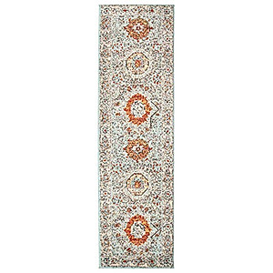 SUPERIOR Idalia Indoor Area Rug, Light Blue, 2' 3" x 8 Runner