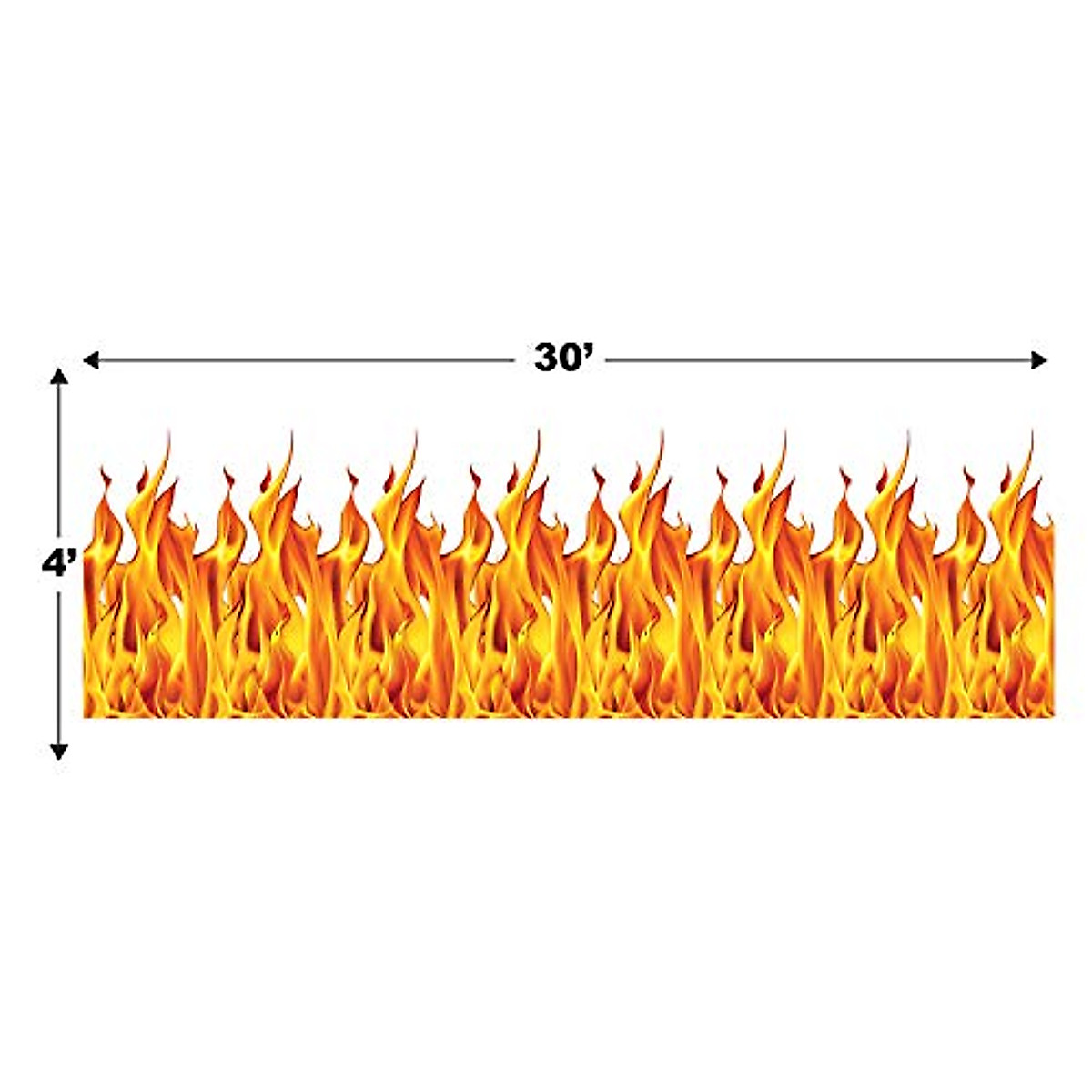 Beistle Plastic Flame Photo Backdrop - Burning Fire Photography Background