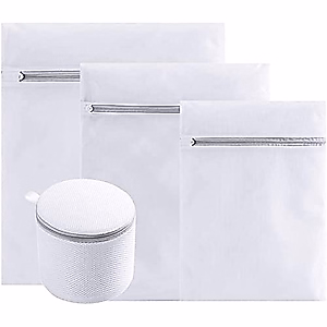 IDOSYS 4 Packs Laundry Mesh Bag with Reusable Laundry Balls Washing Bags in Different Size Reusable and Durable Mesh Wash Bags (1 L,1 M, 1 S and 1 Bra Bag)