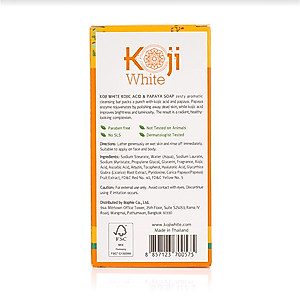 Koji White Kojic Acid Skin Brighten & Glowing Soap, Gift Set for Women with Kojic Acid, Papaya, Glutathione, Vitamin C, Collagen, Hyaluronic for Hydrating Facial & Body, Vegan Soap, 2.8 Oz (6 Bars)