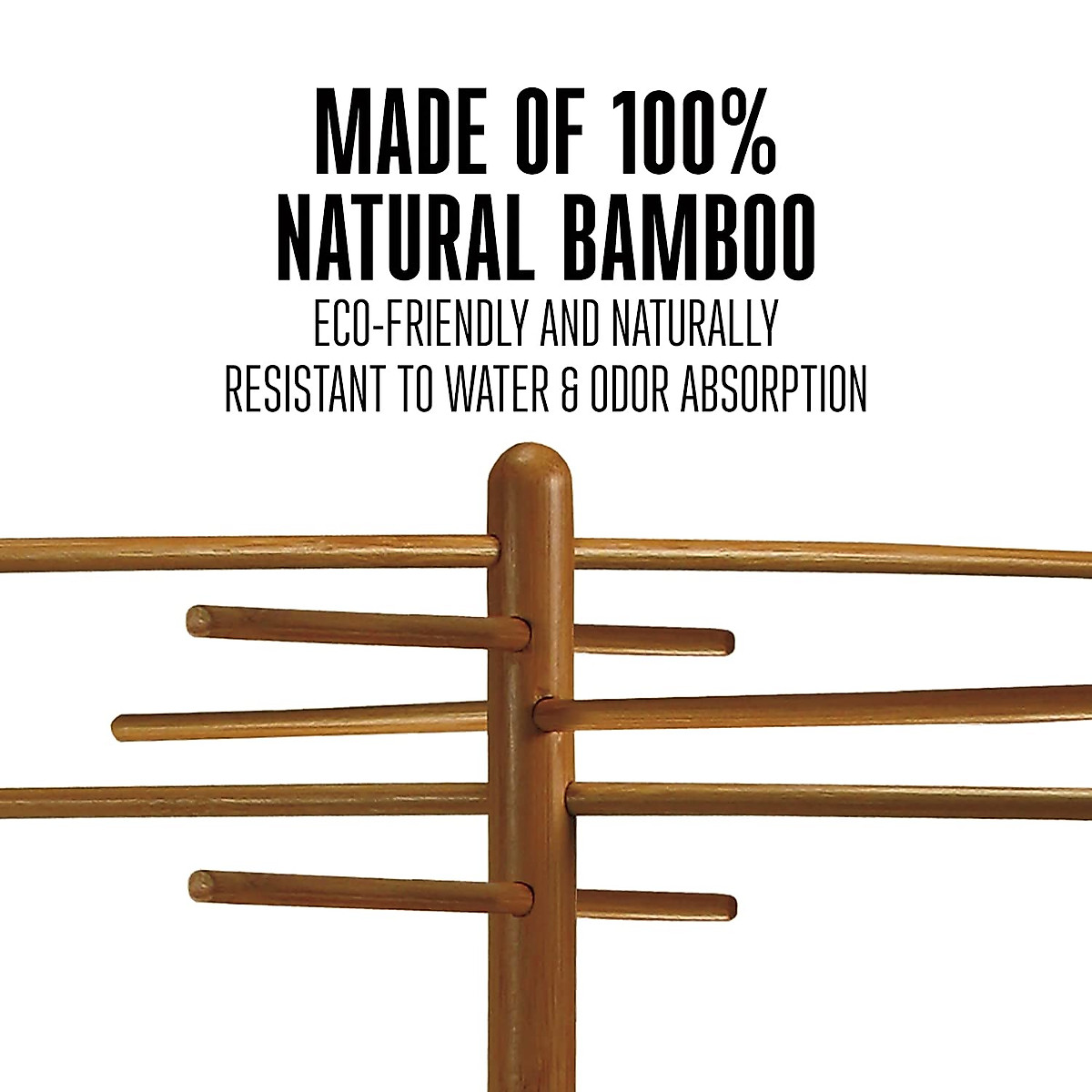 Weston Bamboo Pasta Drying Rack (53-0201), 10 Drying Arms, 16" Tall, 14" Wide, Stores Flat