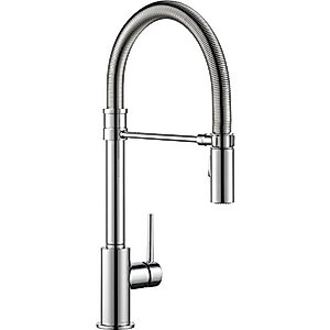 Delta Faucet Trinsic Pro Commercial Style Kitchen Faucet Chrome, Chrome Kitchen Faucets with Pull Down Sprayer, Kitchen Sink Faucet, Faucet for Kitchen Sink with Magnetic Docking, Chrome 9659-DST
