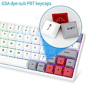 60% Mechanical Keyboard, RGB LED Backlit, Gateron Optical Switch, Macros, Waterproof, Ergonomic USB Wired Gaming Keyboard for PC/Mac Gamer(PBT Caps)