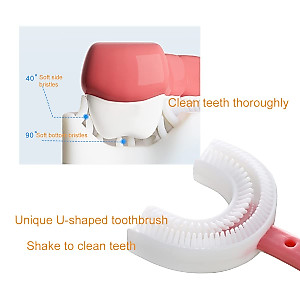 通用 Manual Toothbrushes for Kids 2-6 Years, 360 Degree Cleaning U-Shaped Kids Toothbrushes.