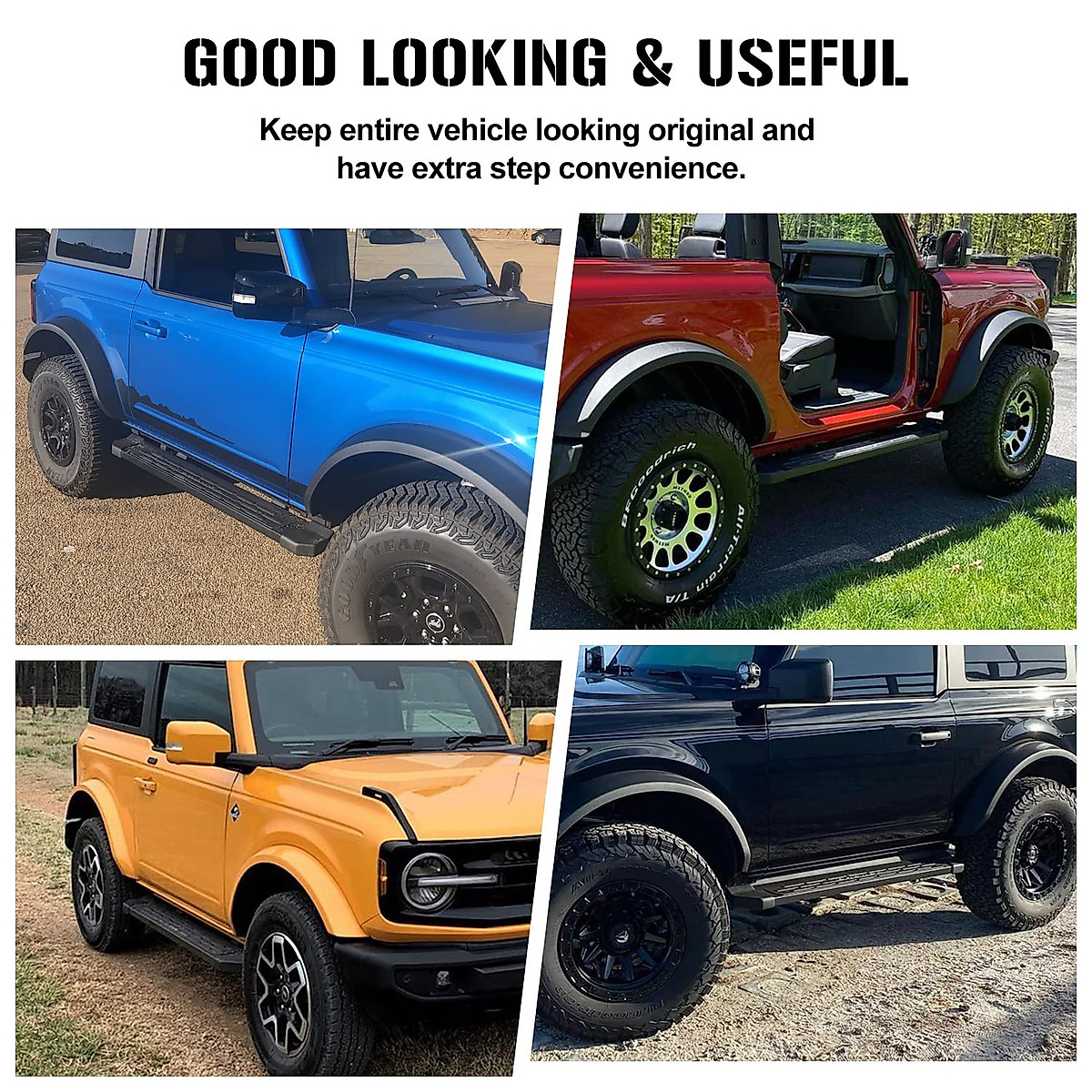 Snailfly Tube Step Bars Fit for Ford Bronco 2-Door 2021 2022 2023 2024 2025 Running Board