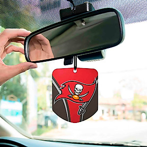 FANMATS 61588 NFL Tampa Bay Buccaneers Hanging Car Air Freshener, 2 Pack, Black Ice Scent, Odor Eliminator, Shield Design with Team Logo