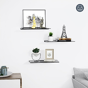 songsoso Floating Shelf Metal Wall Shelf: No Rust - 1 Pack Wall Mounted Shelf - 11.8" Display Shelf for Living Room Bedroom and Bathroom.
