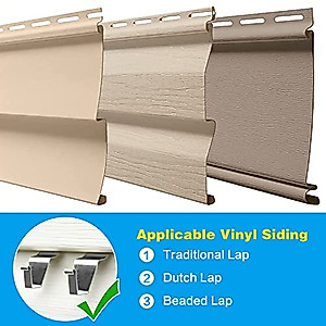 Hulzkon Vinyl Siding Hooks (60 Pack), Heavy Duty No-Hole Hangers Low Profile Design for Vinly Siding Decor, Wreaths, Tools, Lights, Outdoor Stainless Steel Vinyl Siding Clips