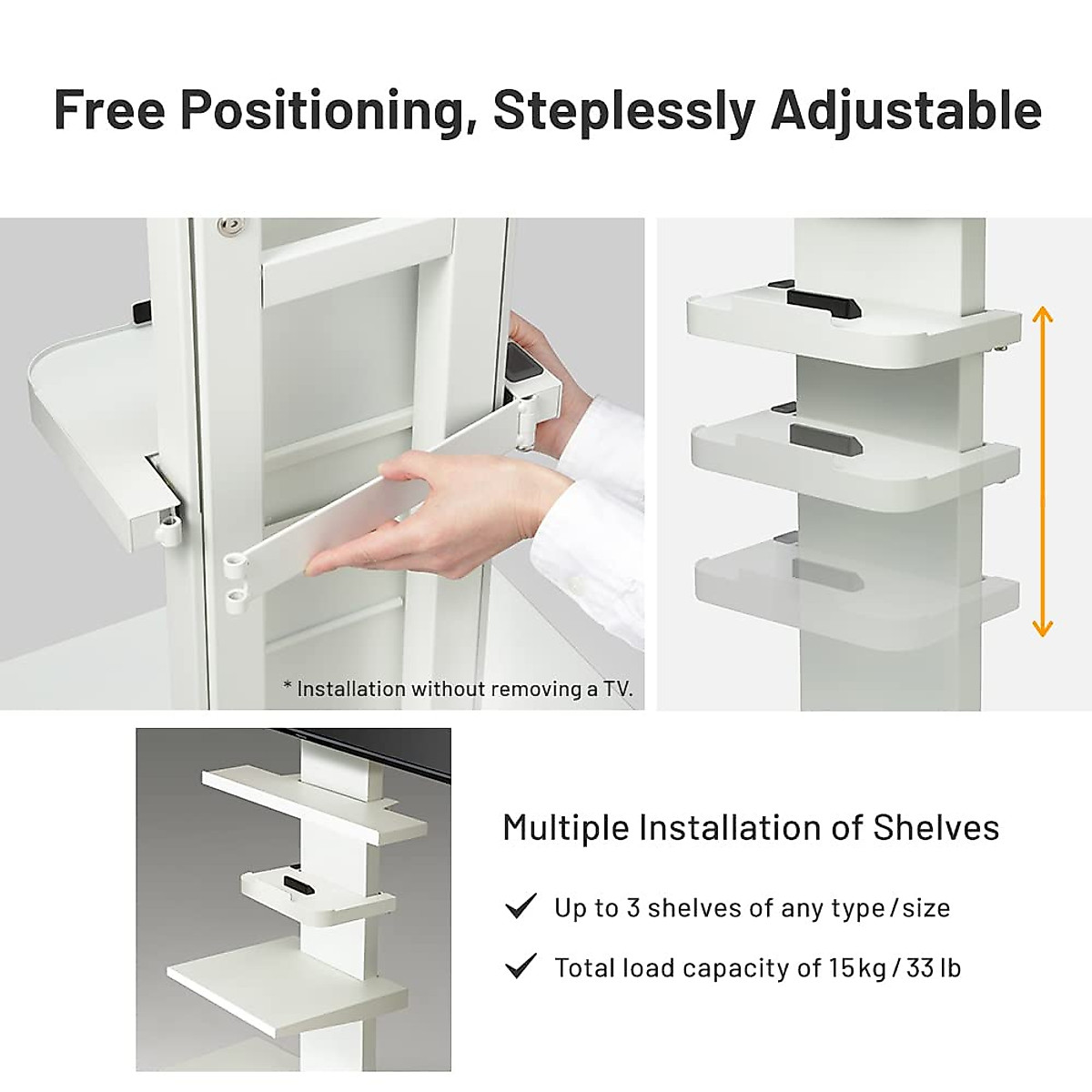 WALL Portable Game Holder Shelf with Detachable Hook for TV Stand V2/V2CASTER/V3/V5 Models | Satin Black