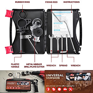 Metal Nibbler Drill Attachment, Electric Drill Shears, Electric Drill Plate Cutter Attachment,with Carrying Case, Metal Cutter Sheet Drill Attachment for Metal Cutting