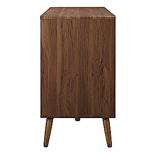 Modway Transmit Mid-Century Modern 60" Wood Dresser in Walnut White