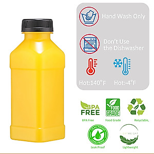 LIYAR 12oz Plastic Bottles with Caps 35 Pack Juice Bottles Reusable Juice Containers Leak-Proof Smoothie bottle with Labels for Drinking,Juicing,Milk,Water(White Lids+Black Lids)