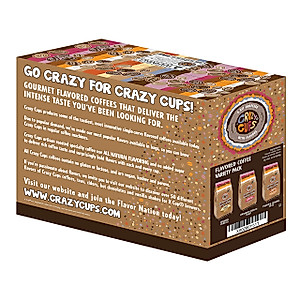 Crazy Cups Flavored Ground Coffee Variety Pack, Includes Cinnamon French Toast, Caramel Vanilla, Pumpkin Caramel Spice, in 10 oz Bags, For Brewing Flavored Hot or Iced Coffee, Variety 3 Pack