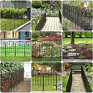 Decorative Garden Fence No Dig Fencing 12 Pack, 13ft (L) x 24in (H) Rustproof Metal Wire Panel Border Animal Barrier,Apply to Dog Fencing Outdoor for The Yard