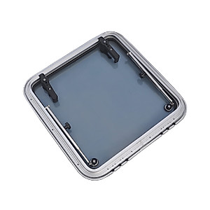 Galamarine 16.7"x16.7" Deck Hatch - Anodized Aluminum Square Hatch/Marine Porthole with Tempered Glass for Boat/Yacht/RV