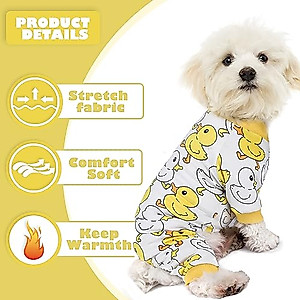 Dog Pajamas for Boy Girl, Velvet Dog Pjs Puppy Clothes, Animal Prints Pet Clothes Female, Fall Pet Sweater Teacup Puppy Outfit (Duck, Medium)