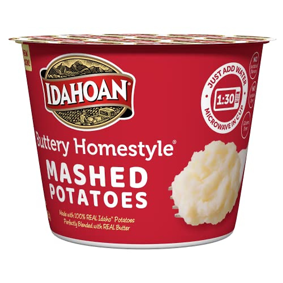Idahoan Buttery Homestyle Mashed Potatoes, 1.5 oz cup (12-Pack)