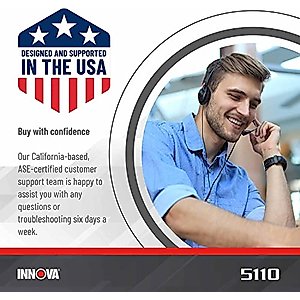 INNOVA 5110 - Newest 2022 OBD2 Scanner with ABS, Free Updates, Real Customer Service from Trusted USA Company, Smog Check & Check Engine Light Reset, Get Verified Repairs & Parts on iPhone or Android
