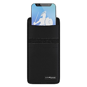 DefenderShield Cell Phone Faraday Bag & EMP Attack Shield - Complete Wireless Signal Blocking Data Security and Privacy Protection Pouch - Military-Grade Anti-Hacking from 0-90 GHz Black