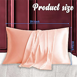 HeavySleepers Pillowcases Queen Size Set of 2,Silk Pillowcase for Hair and Skin,Pillowcase 2 Pack 20x30 inches, Slip Satin Pillowcase with Envelope Closure