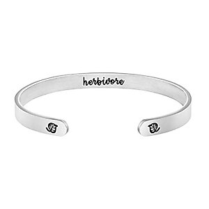 JoycuFF Herbivore Bracelet Vegan Gift Personalized Birthday Christmas Jewelry for Women