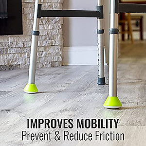 HealthSmart Walker Glides, Walker Caps or Walker Pads also for Rollators, Universal Fit, Pack of 2