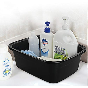 Jekiyo 16 Quart Dish Pan, Black Plastic Tubs, 3 Packs