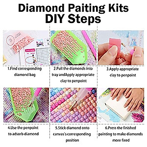 hkejoi Stitch Diamond Painting Kits for Adults,Stitch Diamond Art Kits,DIY 5D Stitch Gem Art Kits for Adults & Kids,Home Wall Decor and Gifts 12x16in
