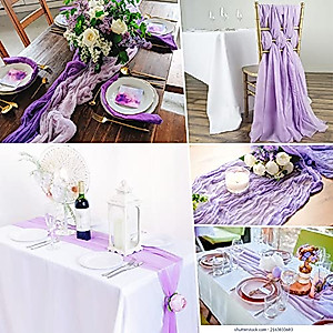 15 Pack Lavender Cheesecloth Table Runner 10Ft Gauze Cheese Cloth 35x120 Inch Boho Table Runner Romantic Table Runner Long Table Cover for Wedding Birthday Party Bridal Shower Reception Table Décor