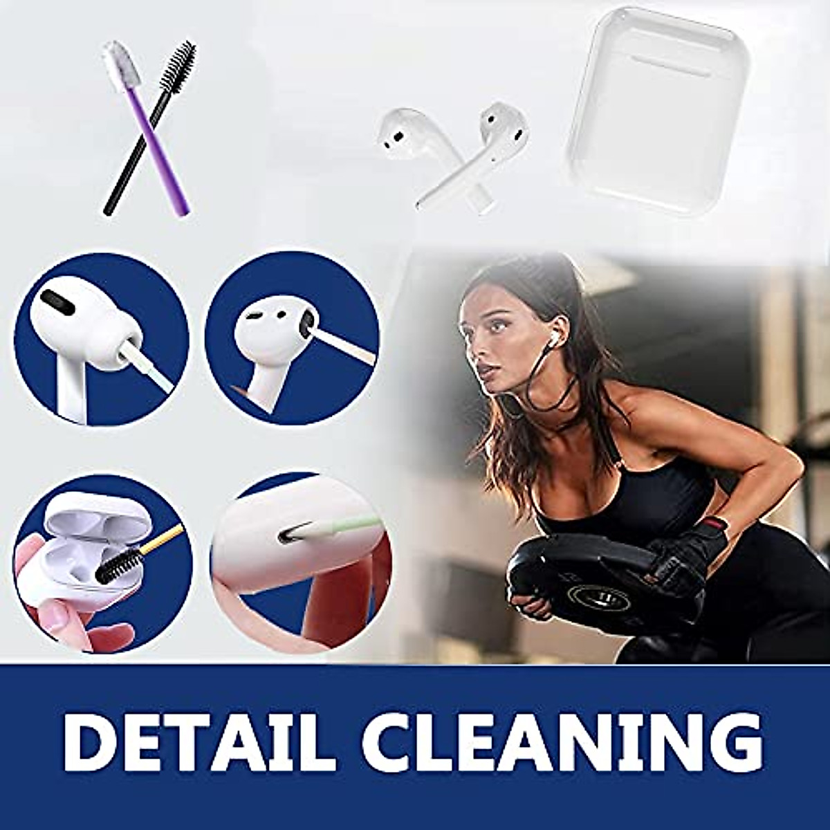 7 in 1 Stitch Airpod Pro Kit, Fashion Cute Funny Cool Silicone Cover for Girls Boys Woman Kids with Ear Hooks/Anti-Lost Strap/Case/Watch Band Holder/Brush/Keychain (Disney Stitch Blue )