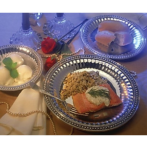 Wilton Armetale Flutes and Pearls Small Round Chip and Dip Server, 11-Inch