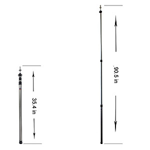 SUFTMUOL Telescoping Tarp Poles Set of Two, Adjustable Aluminum Rods for Tent Fly Camping Shelter Awning RV Car & Motorcycle Camping, Portable, Lightweight Replacement Tent Poles with Zipper Bag