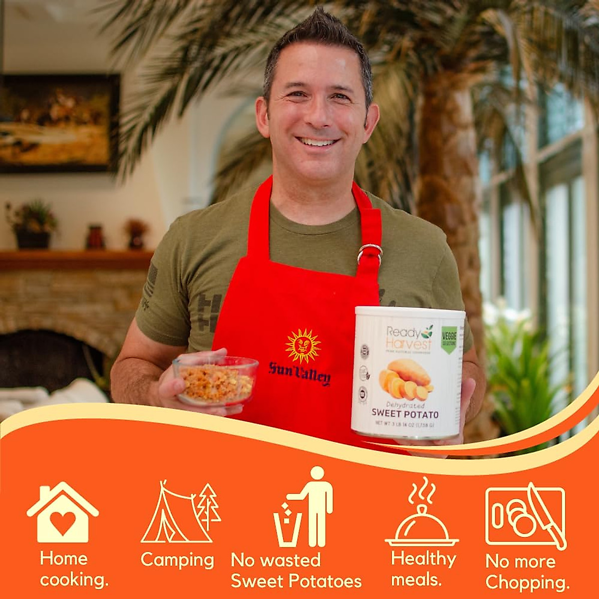 Ready Harvest Dehydrated Sweet Potatoes | Camper Must-Haves Camping Essentials | Hurricane Preparedness Items as Survival Food | Pantry Staples | #10 Can | 25-Year Shelf Life