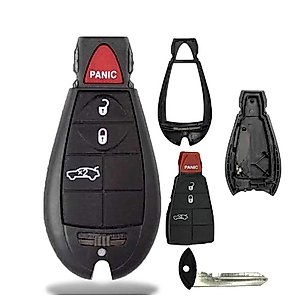 2 New Keyless Entry 4 Buttons Remote Start Car Key Fob Fobik Shell / CASE M3N5WY783X, IYZC01C for 300 Challenger Charger Durango Jeep Grand Cherokee - (No Electronics or Chip Inside)