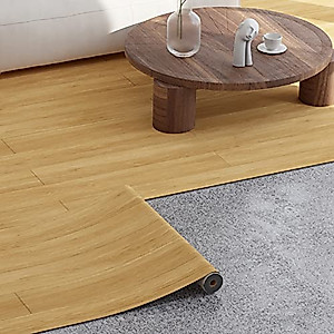 Oxdigi Peel and Stick Vinyl Flooring Roll 24''x393''/ 64 Sq.Ft, Self Adhesive Floor Tiles Wood Plank Look Flooring, Waterproof Wear-resistant for BedroomKitchen RV, Rustic Nature (DE145-33)