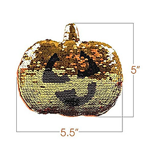 ArtCreativity 6 Pieces Flip Sequins Pumpkin Halloween Toys, Halloween Squishy Toys, Soft Stuffed Toys with Color-Changing Sequins, Fun Halloween Party Favors for Kids, Halloween Goodie Bag fillers