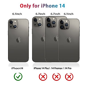 Diverbox for iPhone 14 Case [Shockproof] [Dropproof] [Tempered Glass Screen + Camera Lens Protector] Heavy Duty Protection Phone Case Cover for iPhone 14 6.1inch