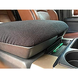 AVOMAR Black Center Console Armrest Soft Pad Protector Cover Compatible with Ford F150 F250 Truck Series 2010-2018 - Black