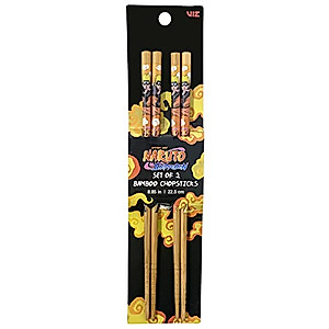 JUST FUNKY Naruto Shippuden Chopsticks Set of 2 - Official Naruto Collectible Chopsticks - Includes 2 Matching Sets of Bamboo Chopsticks - 8.85 Inches Long Anime Chopsticks