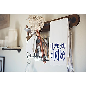 Funny Jewish Holiday Kitchen Towel, I Love You a Latke Hanukkah and Shabbat Jewish Holiday Gift for Housewarming or Hostess, Handmade Dish Towel (I Love You A Latke)