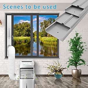Portable Air Conditioner Window Vent Kit with 5.1” Exhaust Hose 6 Piece Window Seal for Portable Air Conditioner A/C Unit Universal for Sliding Horizontal or Vertical Windows