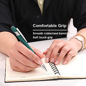 Oddmoal Ballpoint Pen with Stylus Tip, Soft Touch Click Metal Pen, 1.0mm Medium Point, Black Ink, 12 Count(Mixed Color)