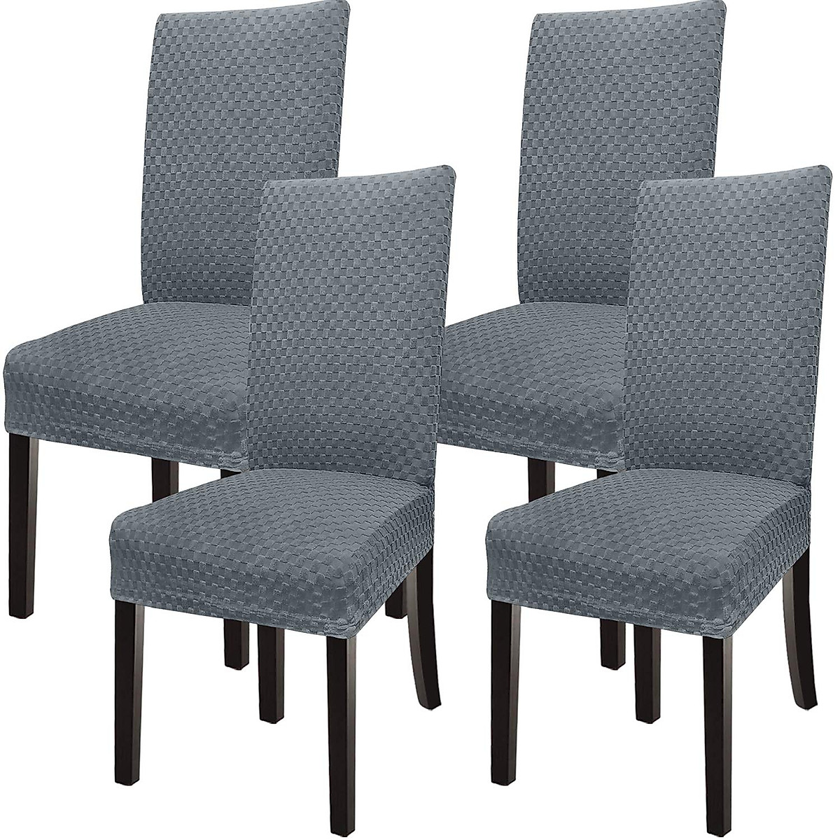 NORTHERN BROTHERS Chair Covers for Dining Room Set of 4, Stretch Fit Washable Removable Spandex Kitchen Table Parsons Chair Protectors Slip Covers, Light Grey
