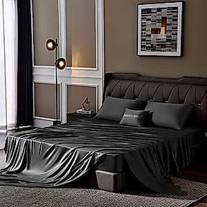 Whitney Home Textile Full Size Sheet Set - Rayon Derived from Bamboo, Luxury Cooling Bed Sheets, 16" Extra Deep Pocket, Soft & Breathable Hotel Bedding Sheets and Pillowcases Sets
