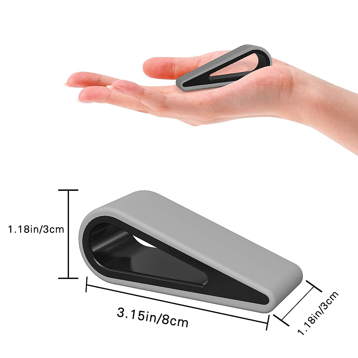 MoKo Universal Laptop/Computer Keyboard Stands,[4 Pack] Anti-Slip Silicone Tilting Wedge Riser Stable Kickstand,Ultra Compact Ventilated Tablet Stand Portable Elevation Feet for Notebook Keyboard-Gray